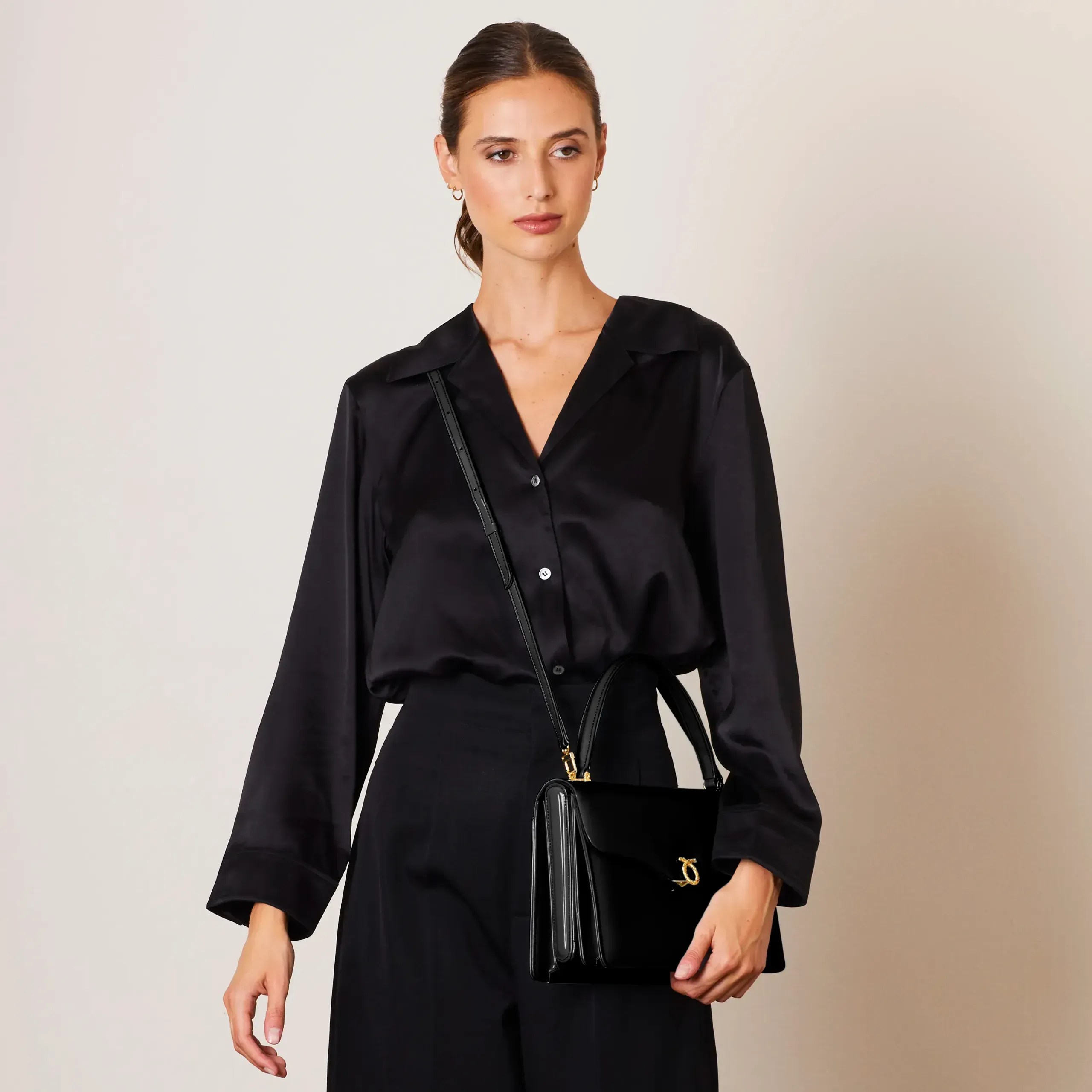 Royale – Black (Patent) | Top Handle Bags | Launer London Royale – Black (Patent) | Top Handle Bags | Launer London